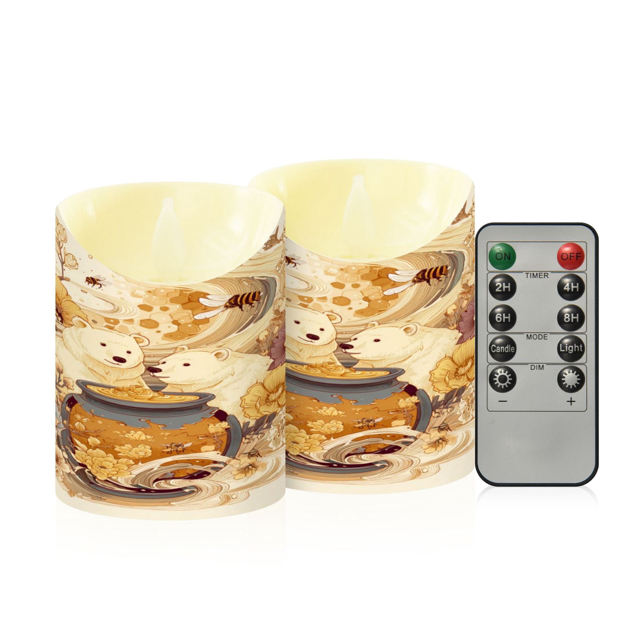 2 PCS Tilted Flameless Candles Flickering LED Lights Battery Operated ...