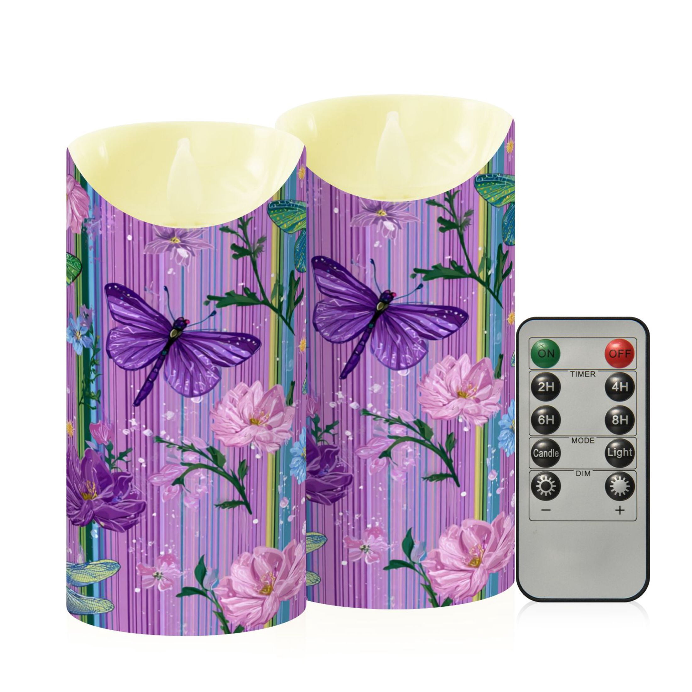 2 PCS Tilted Flameless Candles Flickering LED Lights Battery Operated ...