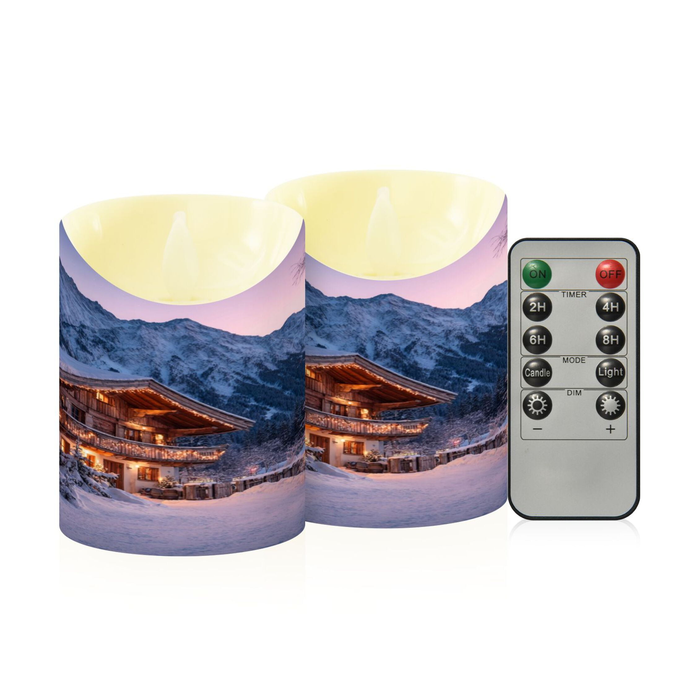 2 PCS Tilted Flameless Candles Flickering LED Lights Battery Operated ...