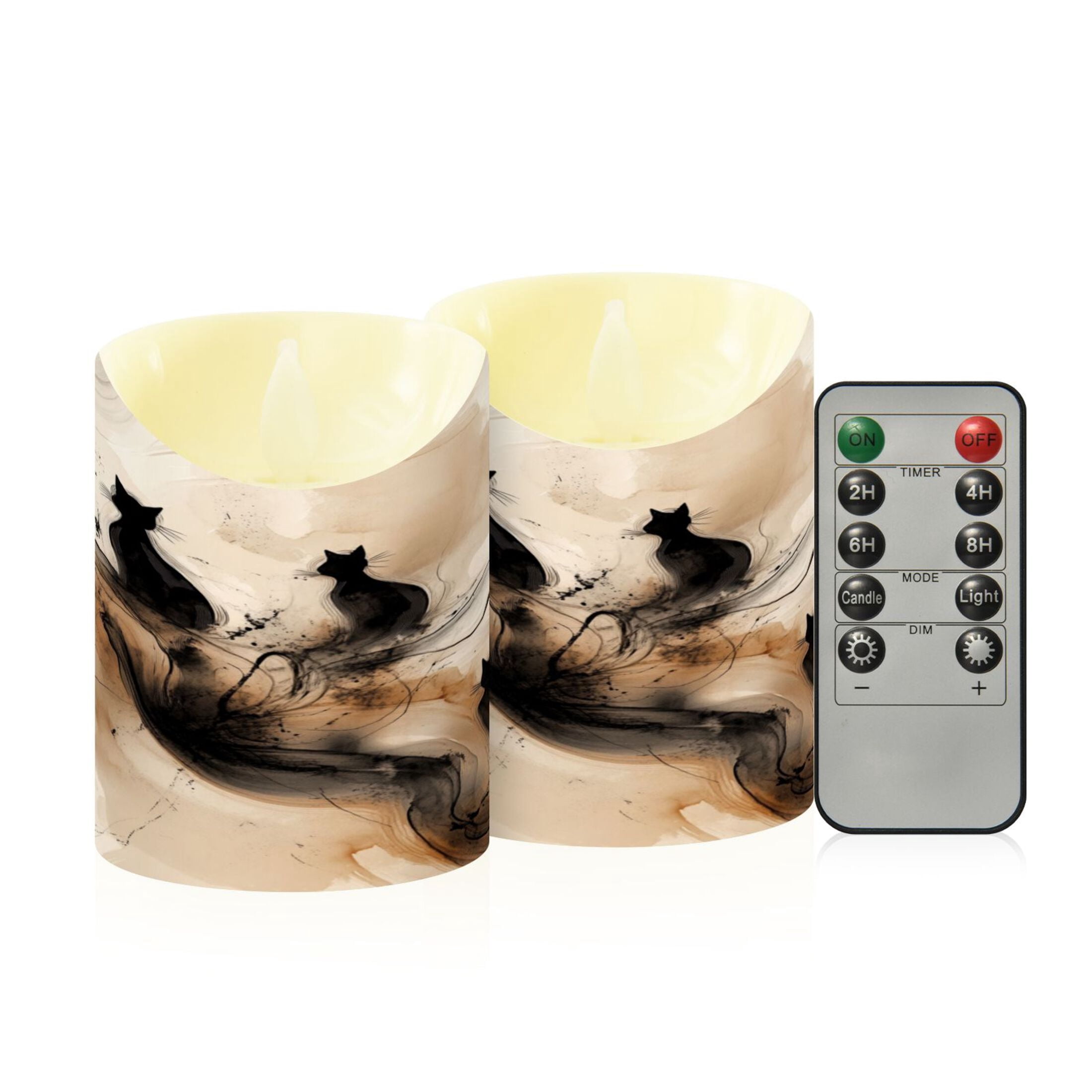 2 PCS Tilted Flameless Candles Flickering LED Lights Battery Operated ...