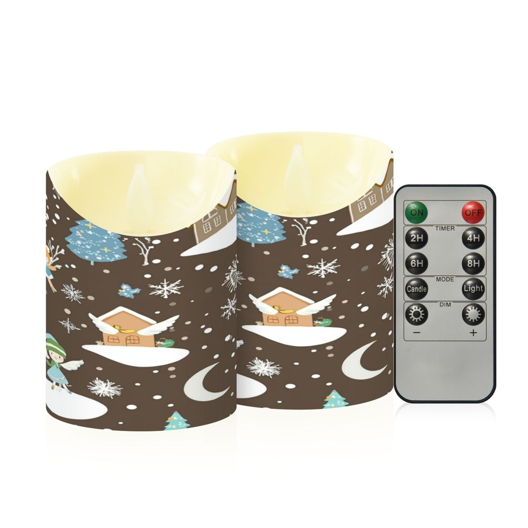 2 PCS Tilted Flameless Candles Flickering LED Lights Battery Operated Candles with Remote Timers ...