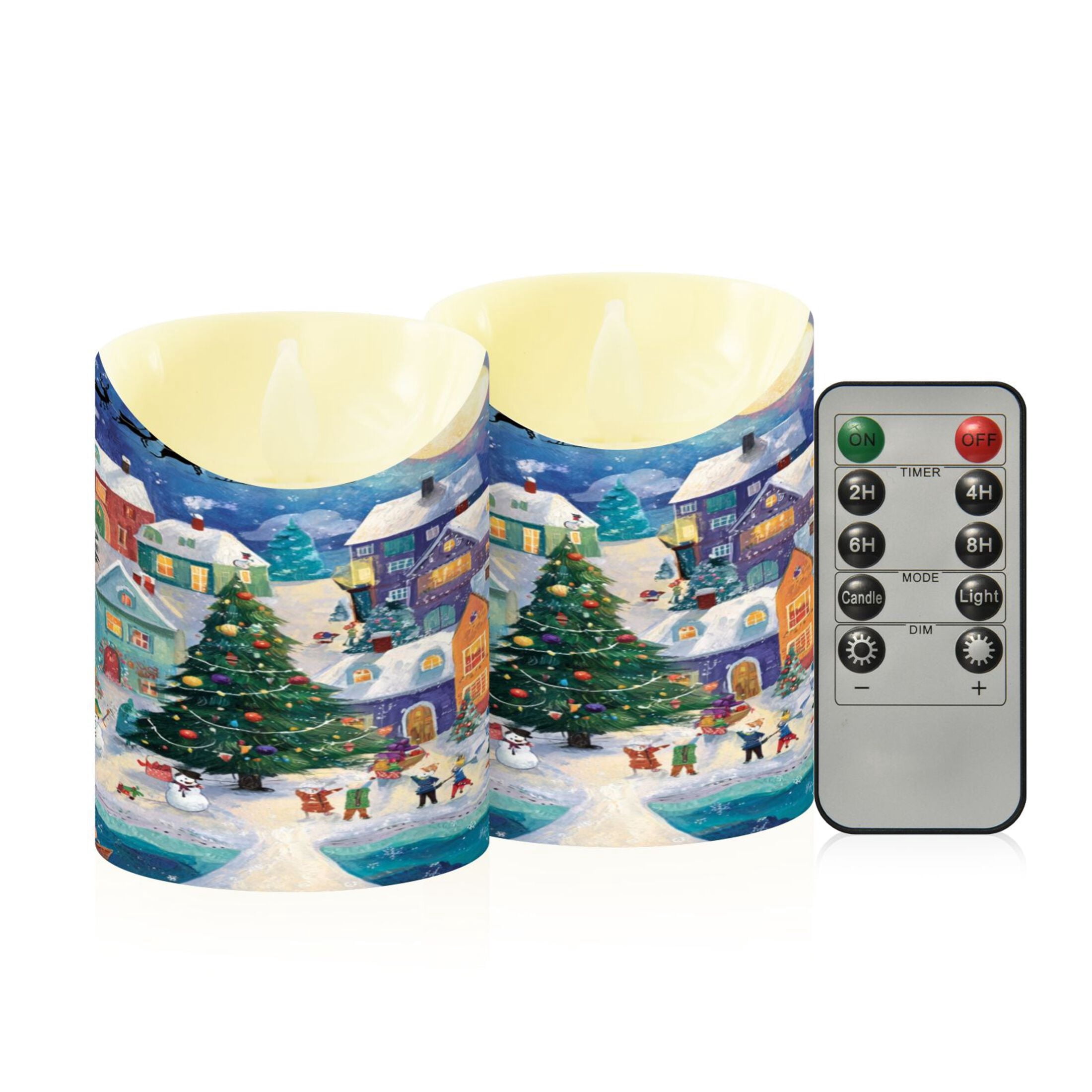 2 PCS Tilted Flameless Candles Flickering LED Lights Battery Operated ...
