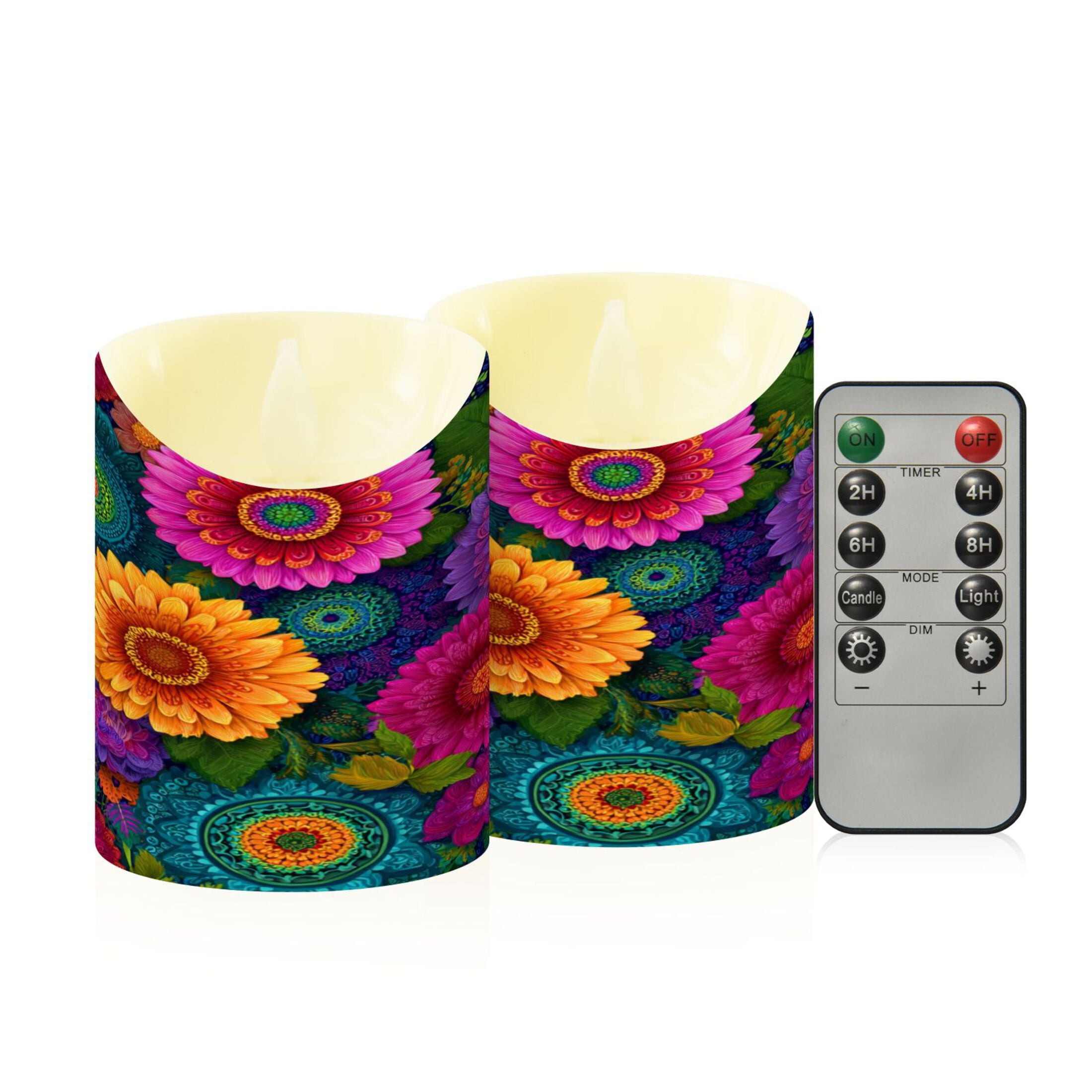 2 PCS Tilted Flameless Candles Flickering LED Lights Battery Operated ...