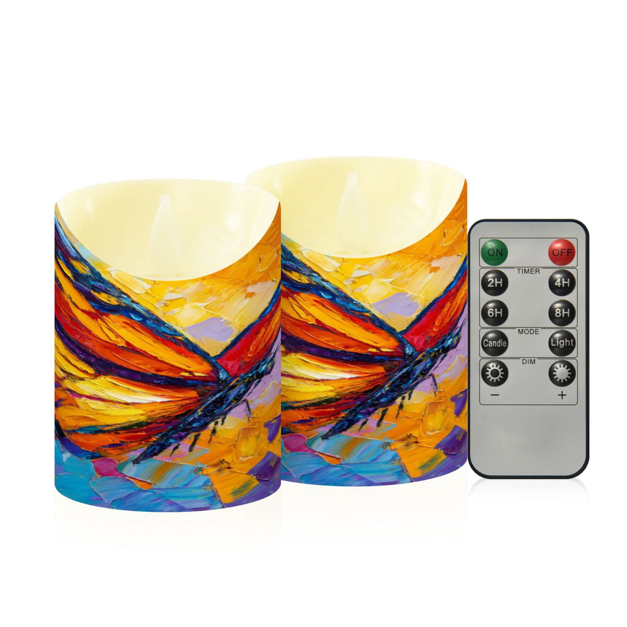 2 PCS Tilted Flameless Candles Flickering LED Lights Battery Operated ...