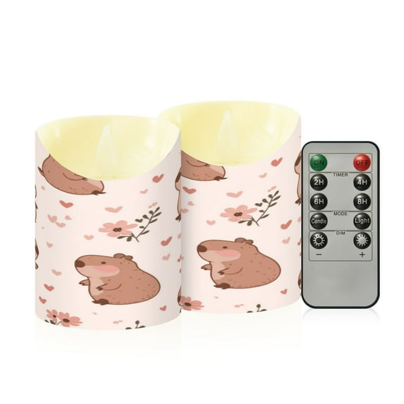 2 PCS Tilted Flameless Candles Flickering LED Lights Battery Operated ...