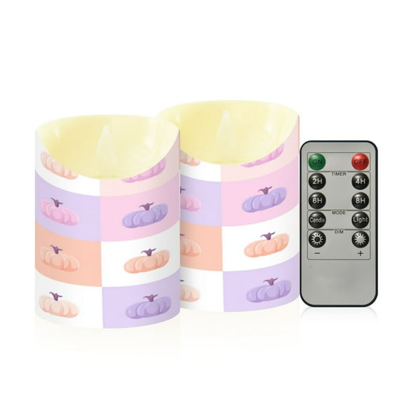 2 PCS Tilted Flameless Candles Flickering LED Lights Battery Operated ...