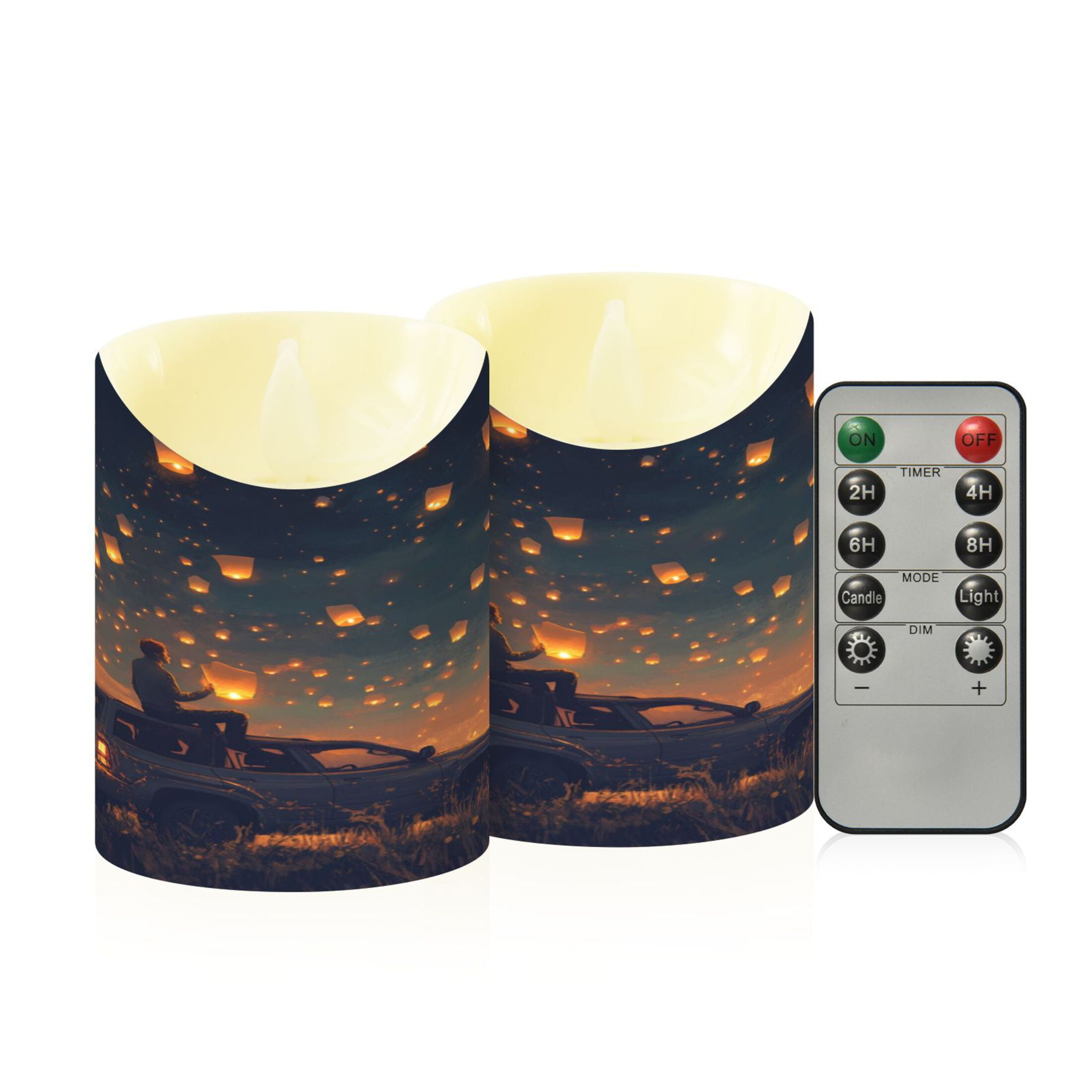 2 PCS Tilted Flameless Candles Flickering LED Lights Battery Operated ...