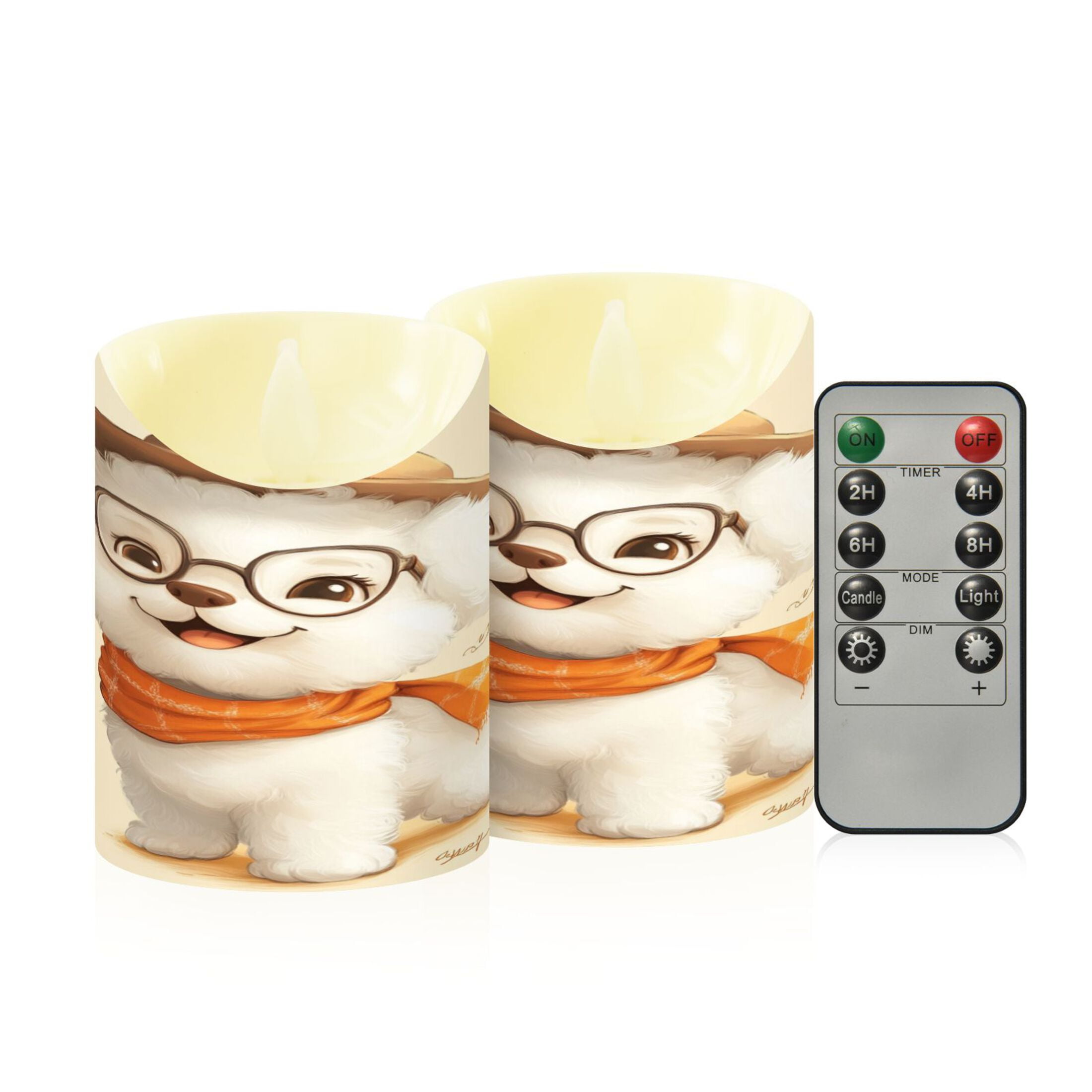 2 PCS Tilted Flameless Candles Flickering LED Lights Battery Operated ...