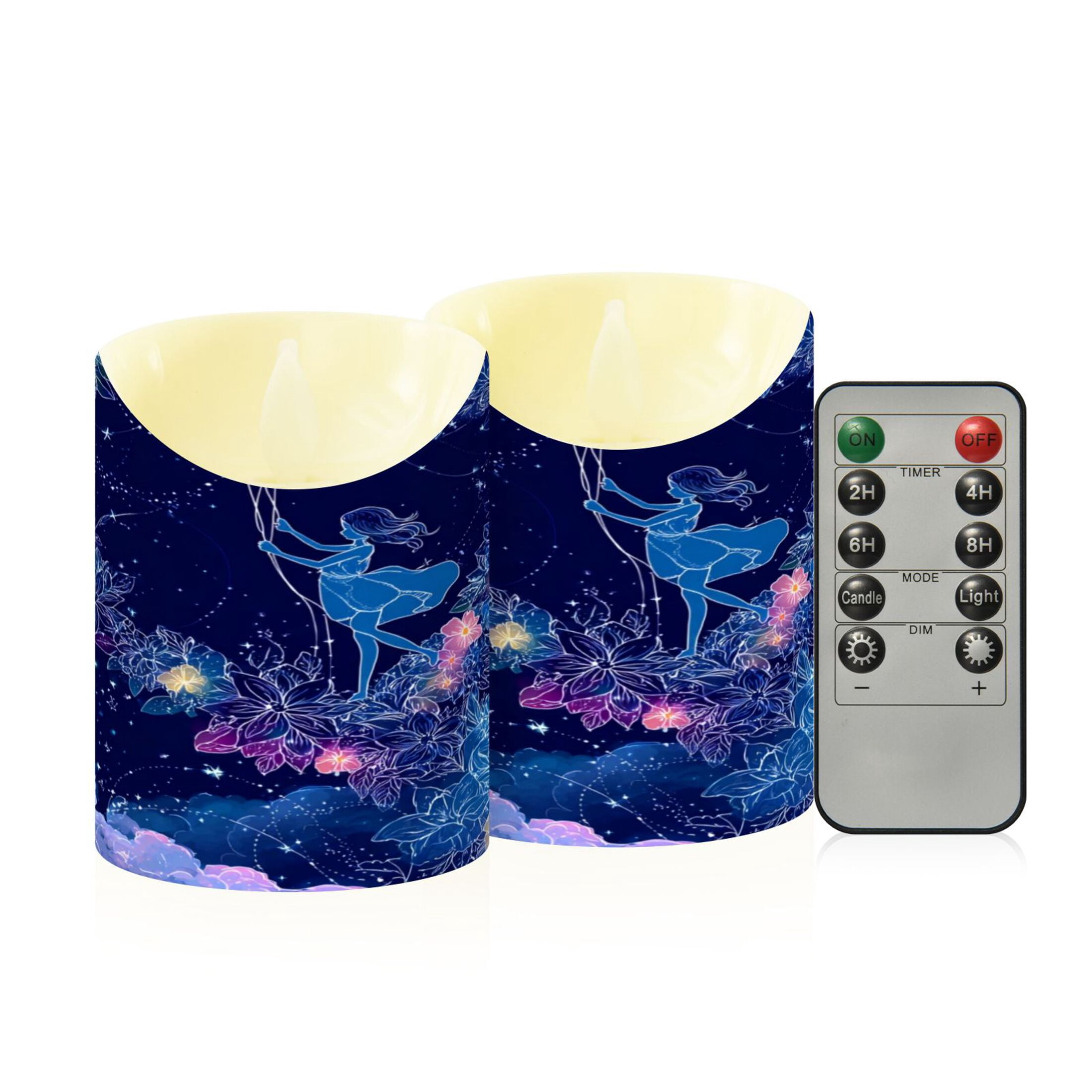 2 PCS Tilted Flameless Candles Flickering LED Lights Battery Operated ...