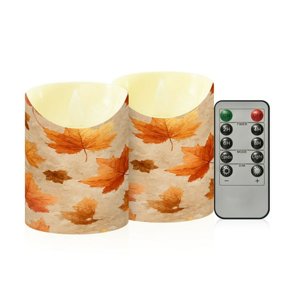 2 PCS Tilted Flameless Candles Flickering LED Lights Battery Operated ...