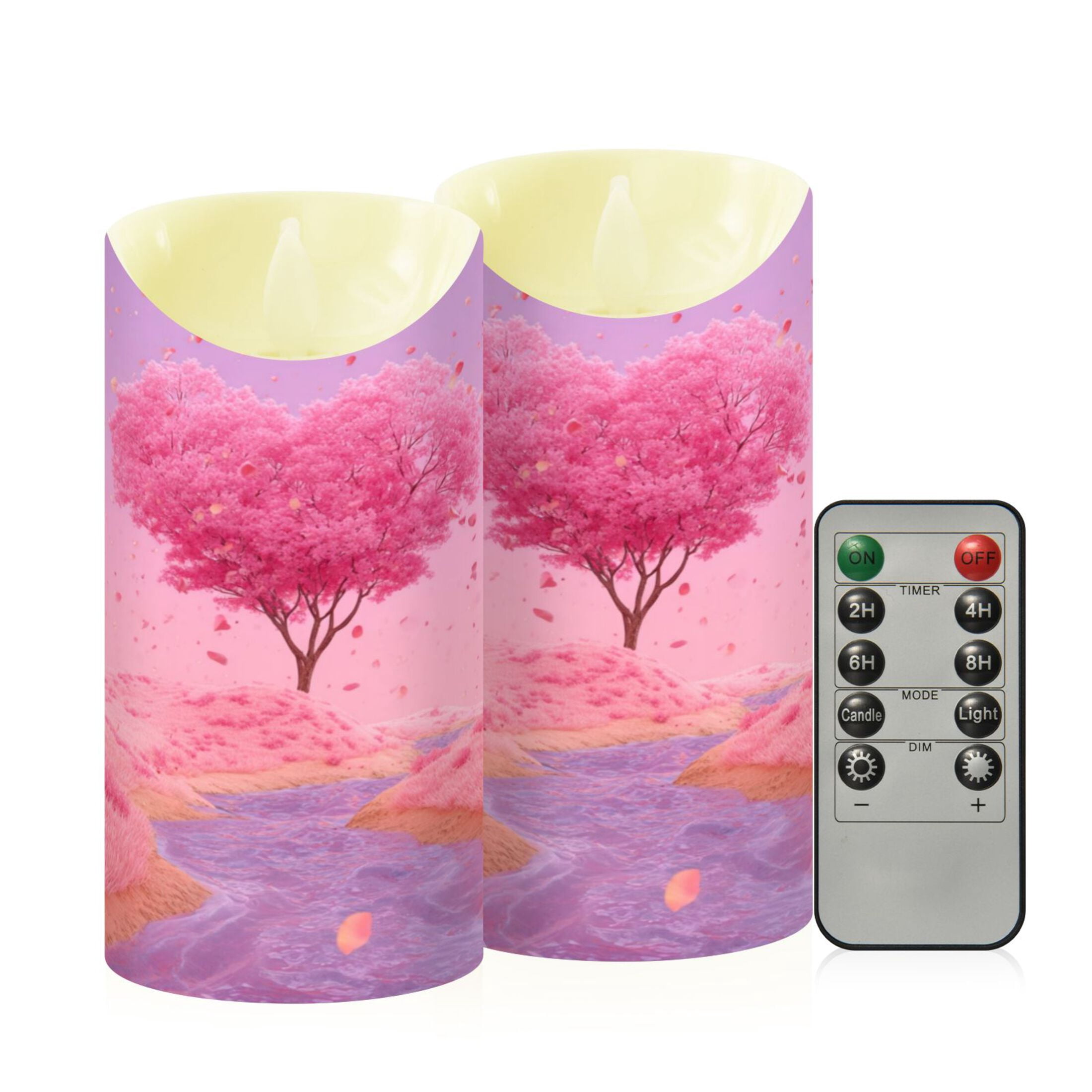 2 PCS Tilted Flameless Candles Flickering LED Lights Battery Operated ...