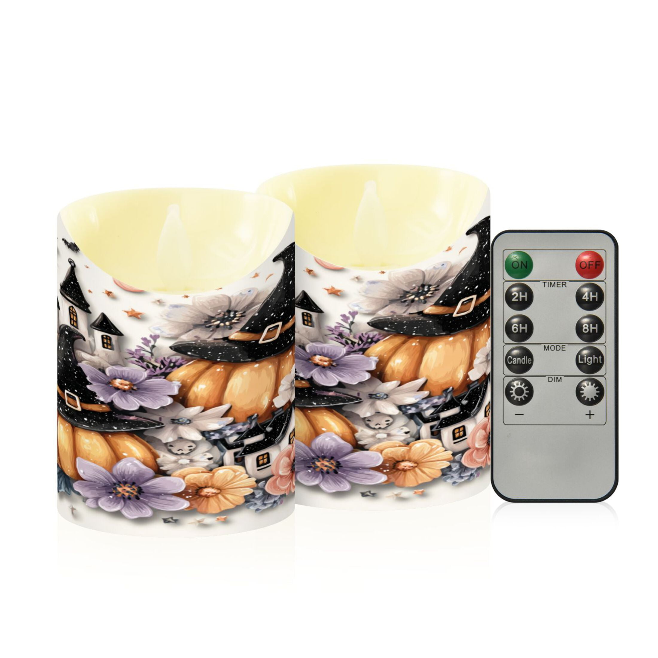 2 PCS Tilted Flameless Candles Flickering LED Lights Battery Operated ...