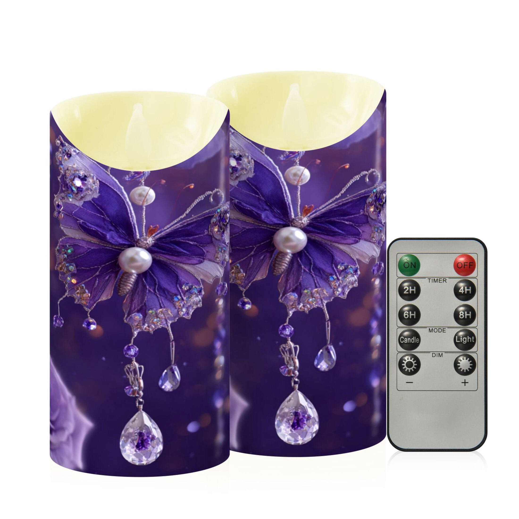 2 PCS Tilted Flameless Candles Flickering LED Lights Battery Operated ...