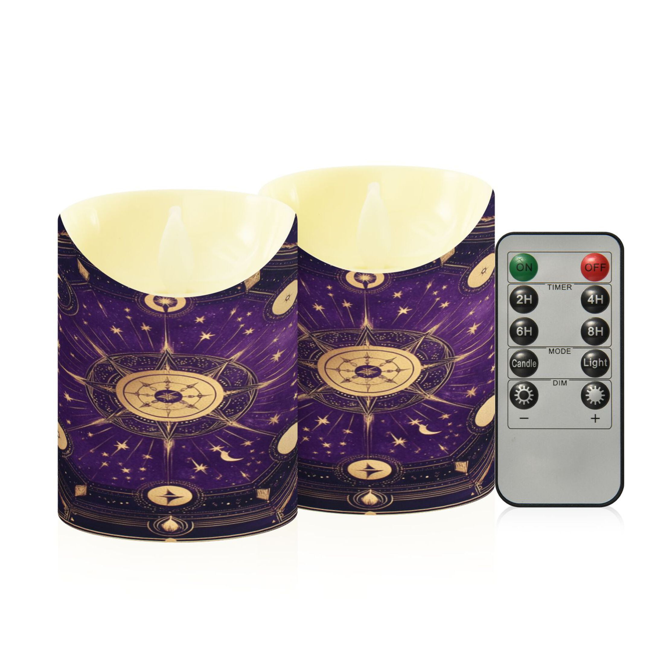 2 PCS Tilted Flameless Candles Flickering LED Lights Battery Operated ...