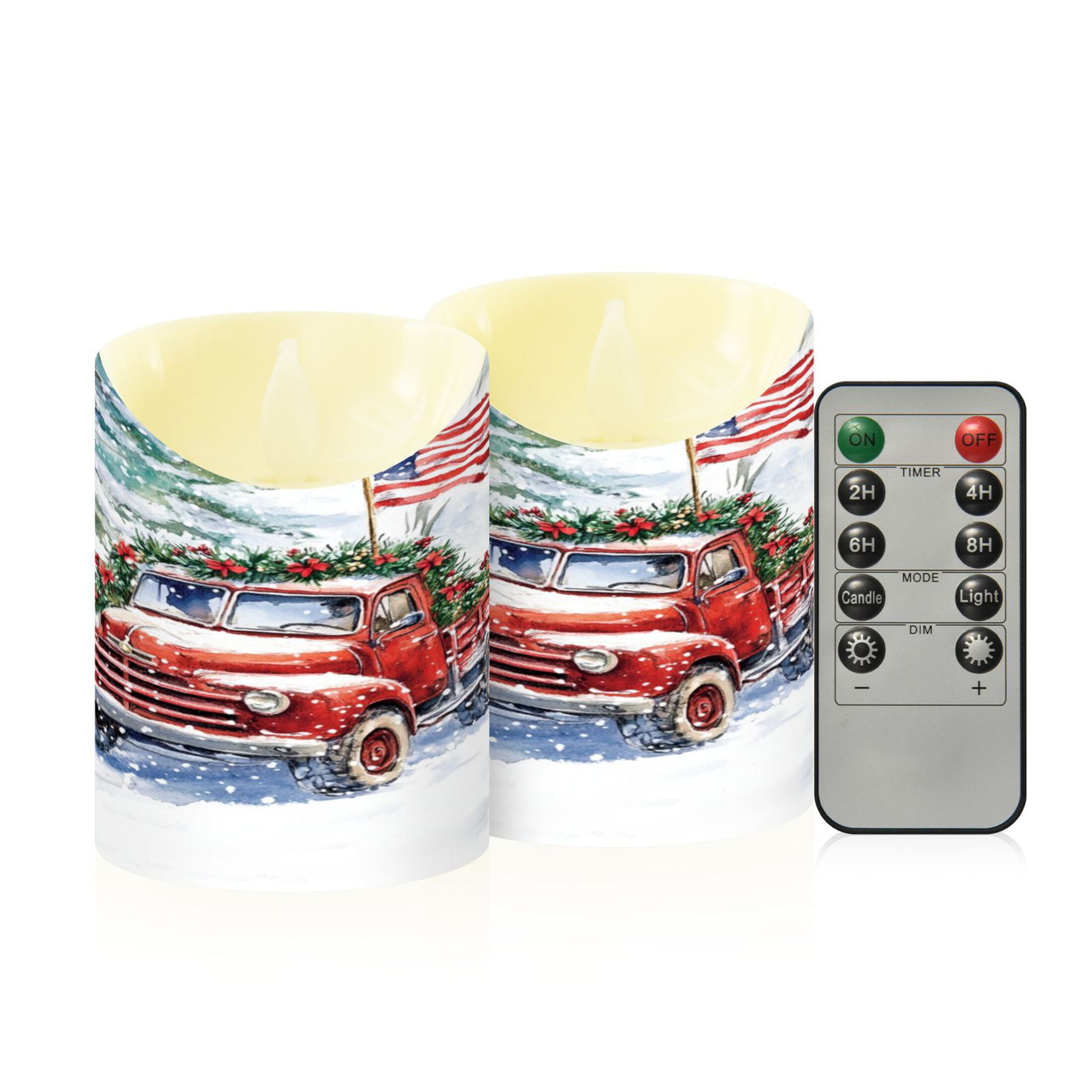 2 PCS Tilted Flameless Candles Flickering LED Lights Battery Operated ...