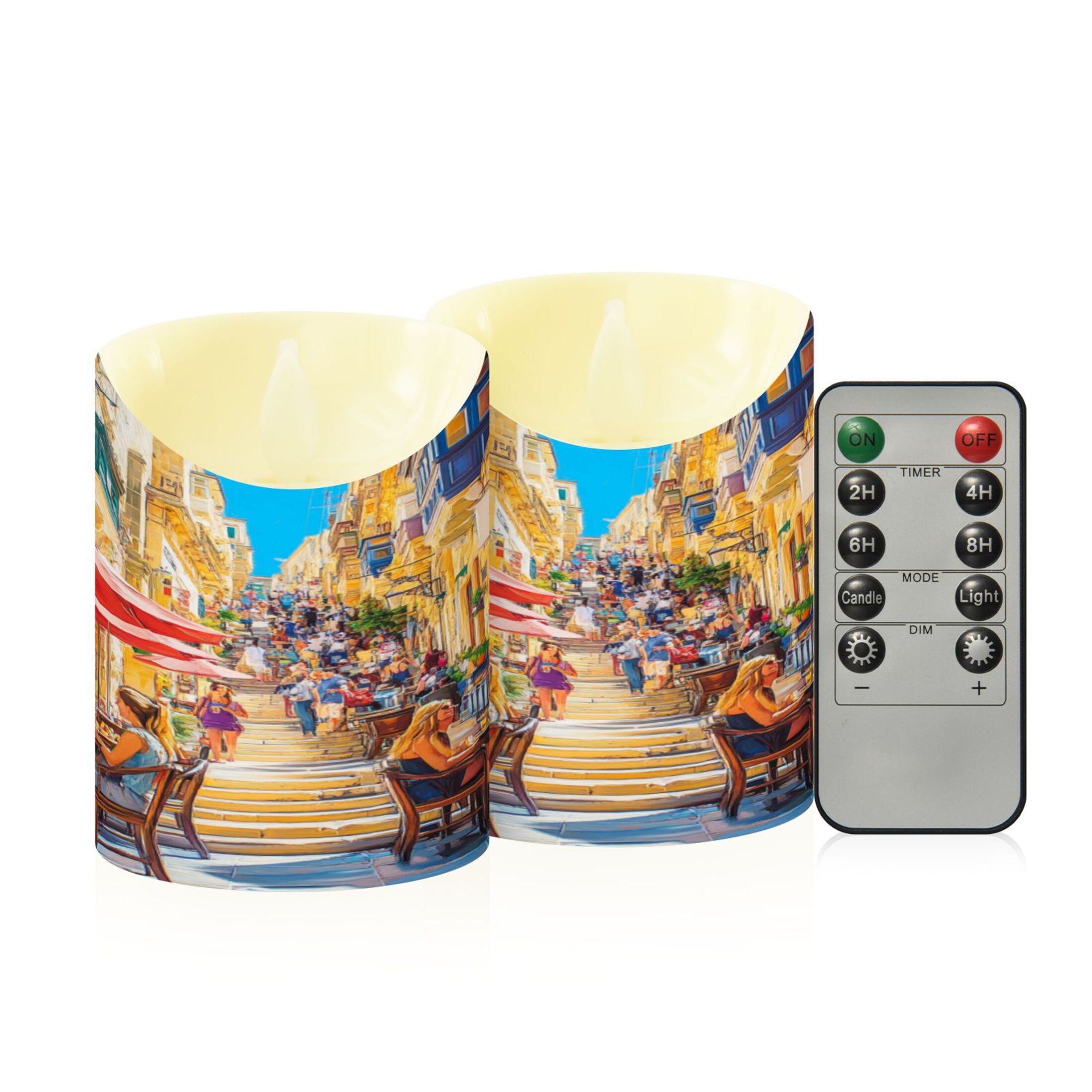 2 PCS Tilted Flameless Candles Flickering LED Lights Battery Operated ...