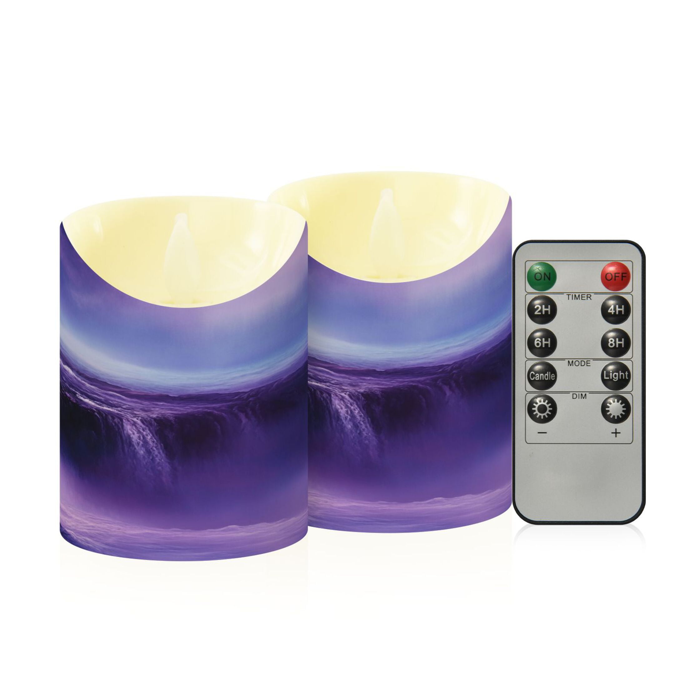 2 PCS Tilted Flameless Candles Flickering LED Lights Battery Operated ...