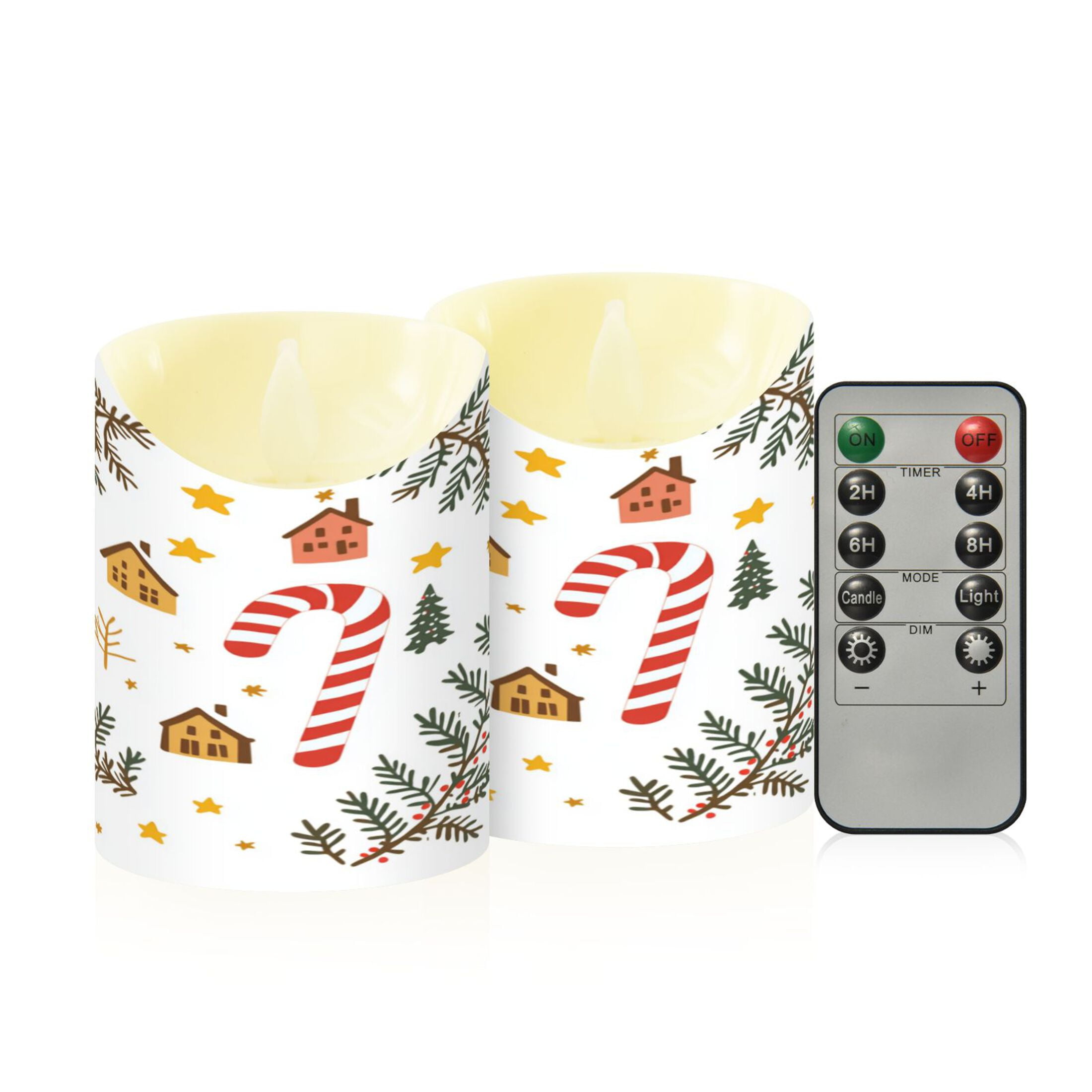 2 PCS Tilted Flameless Candles Flickering LED Lights Battery Operated ...