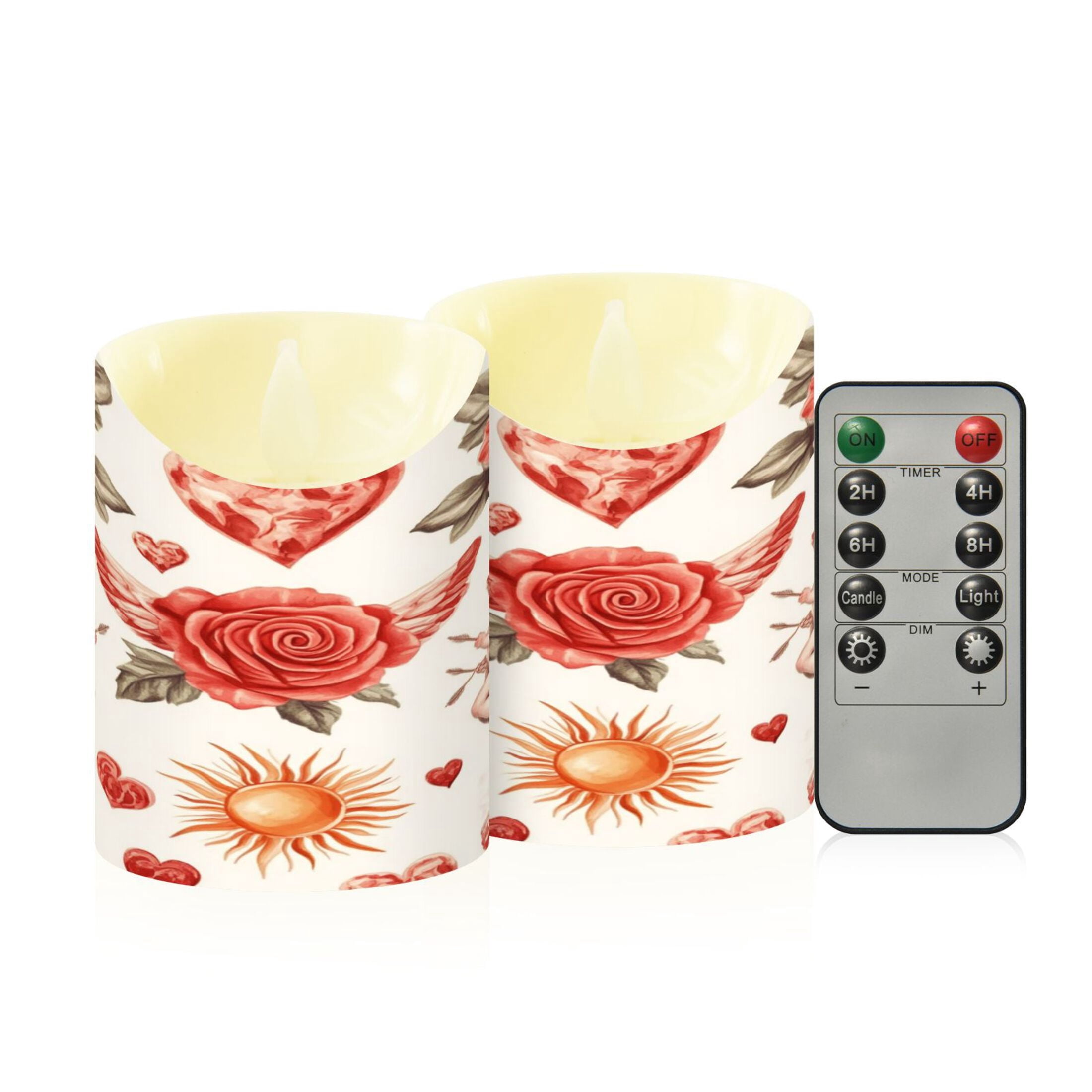 2 PCS Tilted Flameless Candles Flickering LED Lights Battery Operated ...