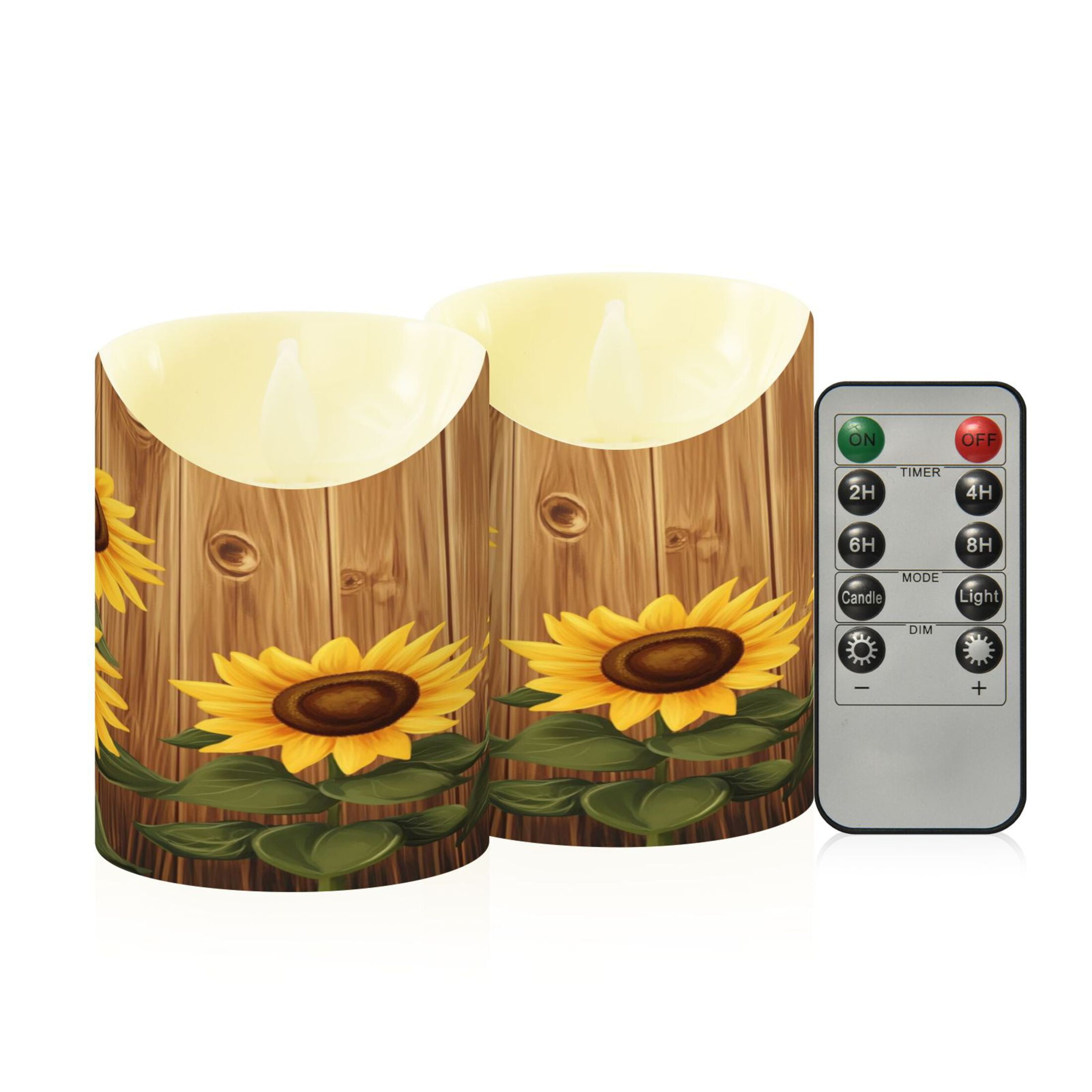 2 PCS Tilted Flameless Candles Flickering LED Lights Battery Operated ...