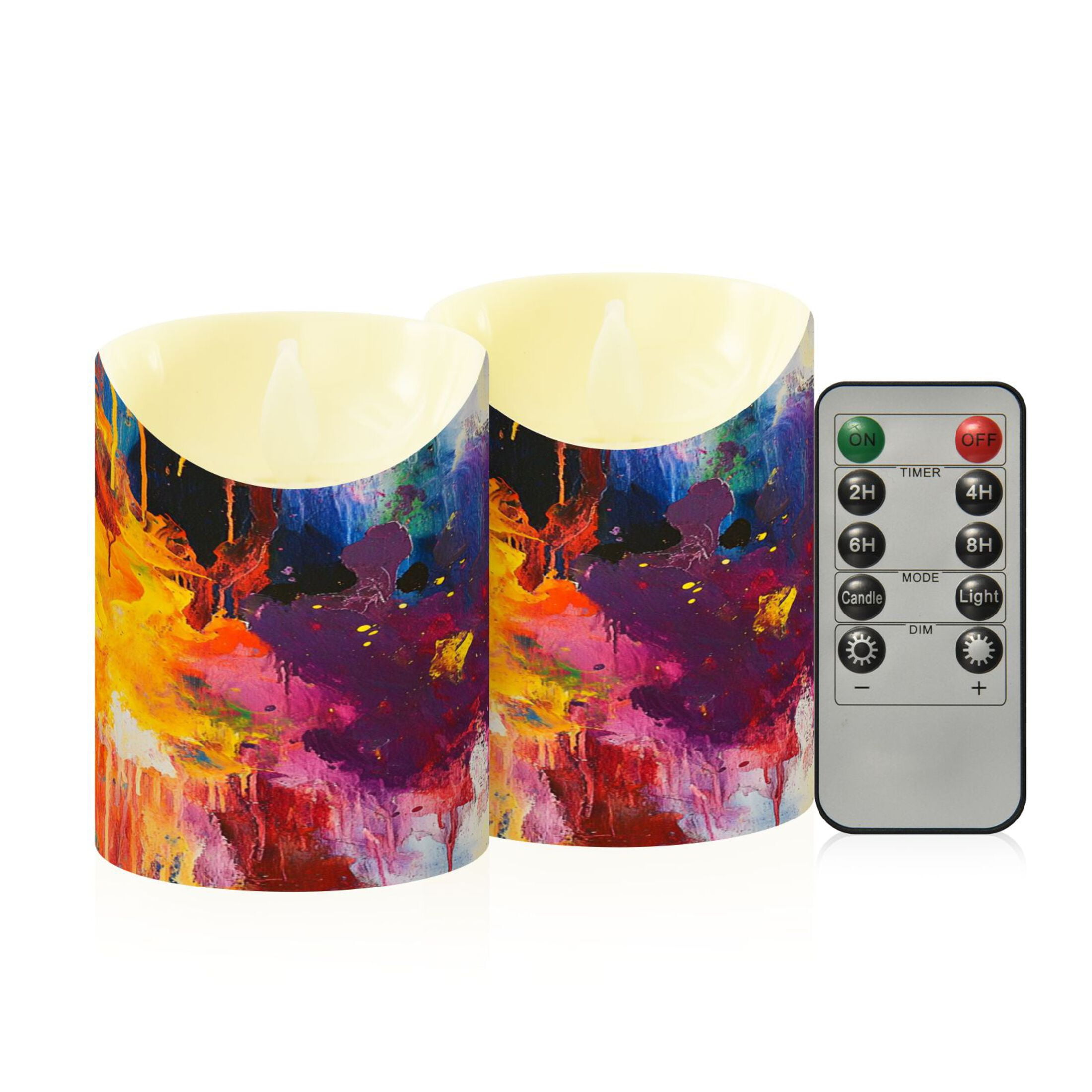 2 PCS Tilted Flameless Candles Flickering LED Lights Battery Operated ...