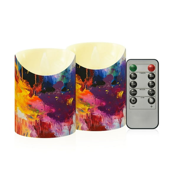 2 PCS Tilted Flameless Candles Flickering LED Lights Battery Operated ...