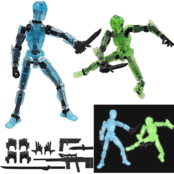 2 PCS Titan 13 Action Figures, 3D Printed Movable Figures with Swords ...