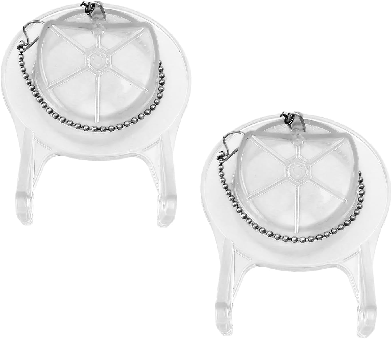 2pcs Toilet Flappers (3", Transparent) with Stainless Chain - Walmart.com