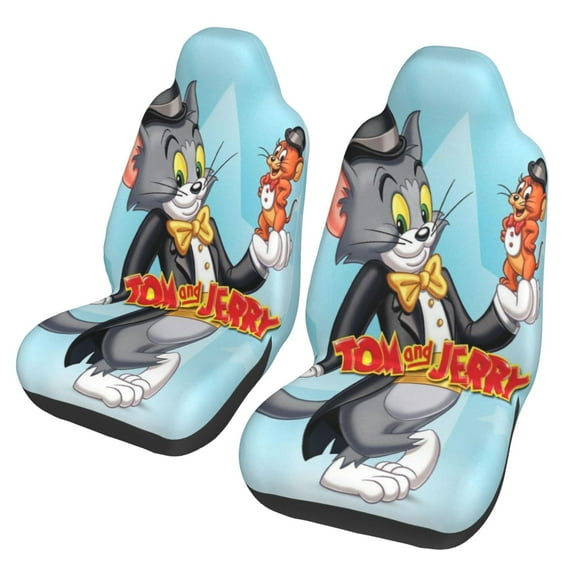 2 PCS Tom Cat Jerly Car Seat Covers Cartoon Car Interior Seat ...