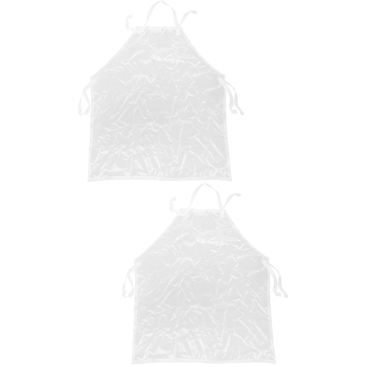 2 PCS Transparent Waterproof Apron Half Cleaning Disposable Adult Bibs ...