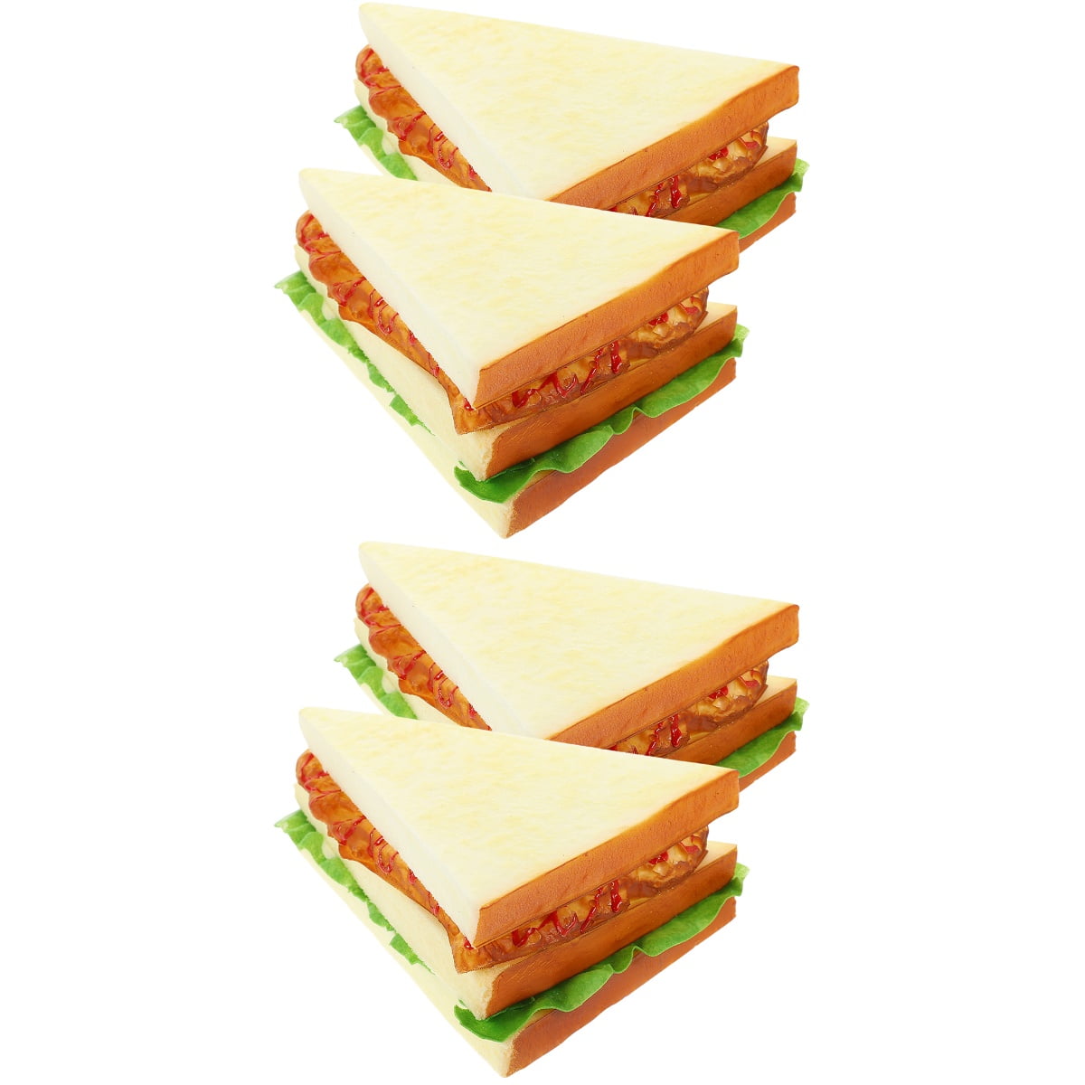 Set of 2 Sandwich Model Removable Neon Lid Bread Burger Artificial ...
