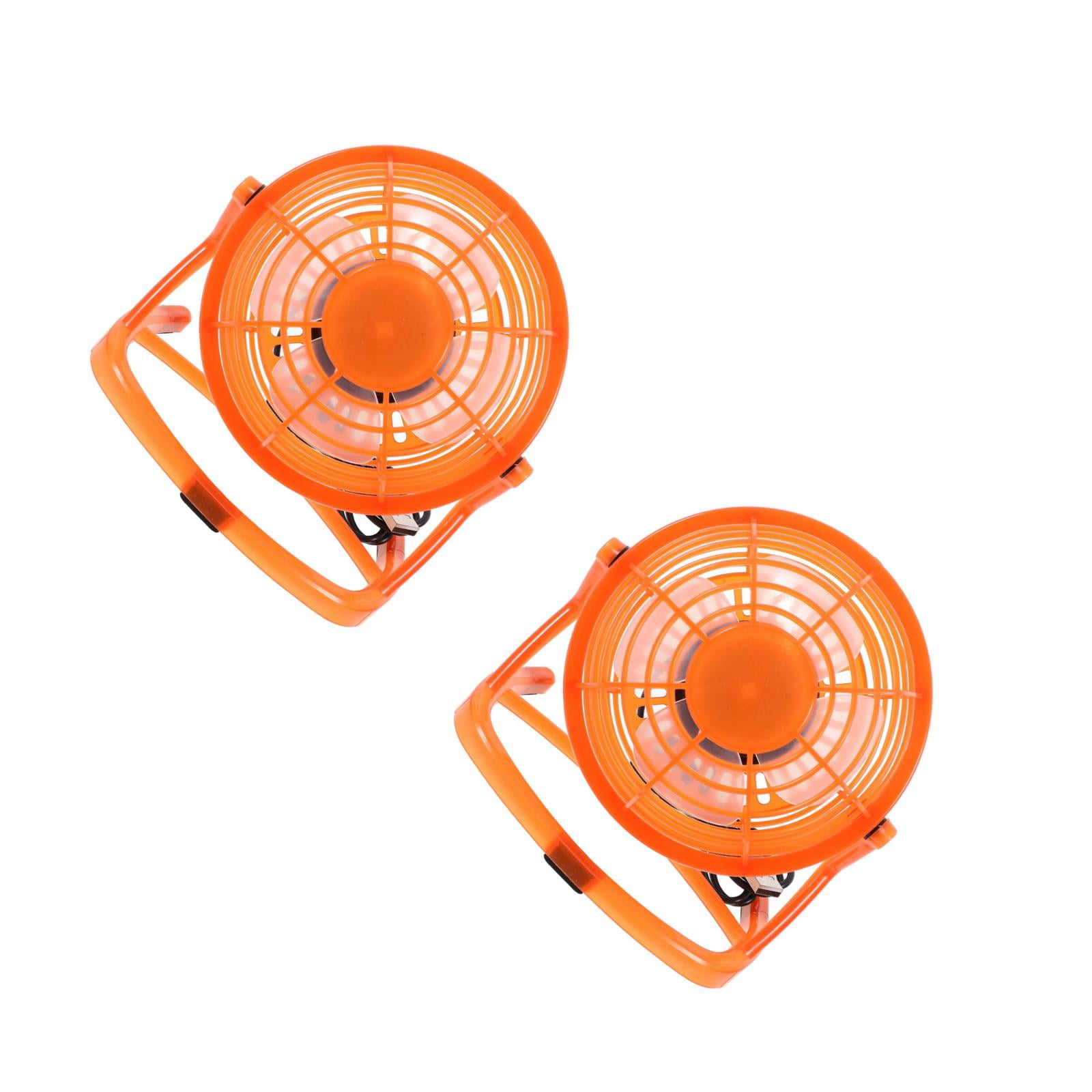 2 PCS USB Port Fan Fashionable Mini Grey Car Blower Fans Office Orange ...