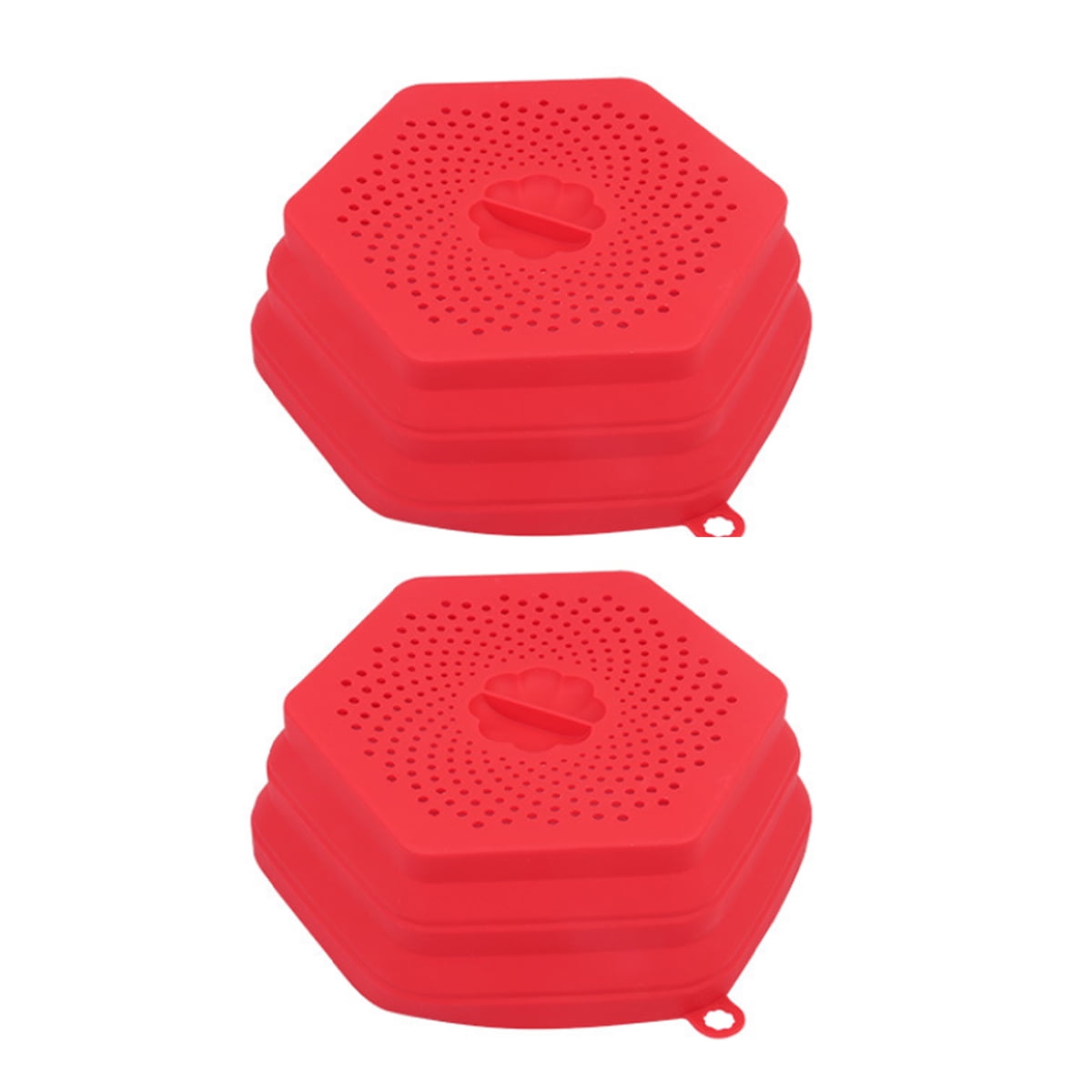 2 PCS Vented Collapsible Microwave Splatter Proof Food Plate Cover with ...