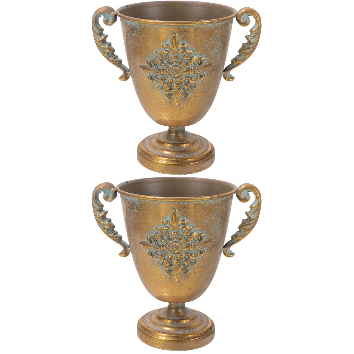 2 PCS Vintage Trophy Planter Impressive Centerpiece Flowerpot Banquet ...