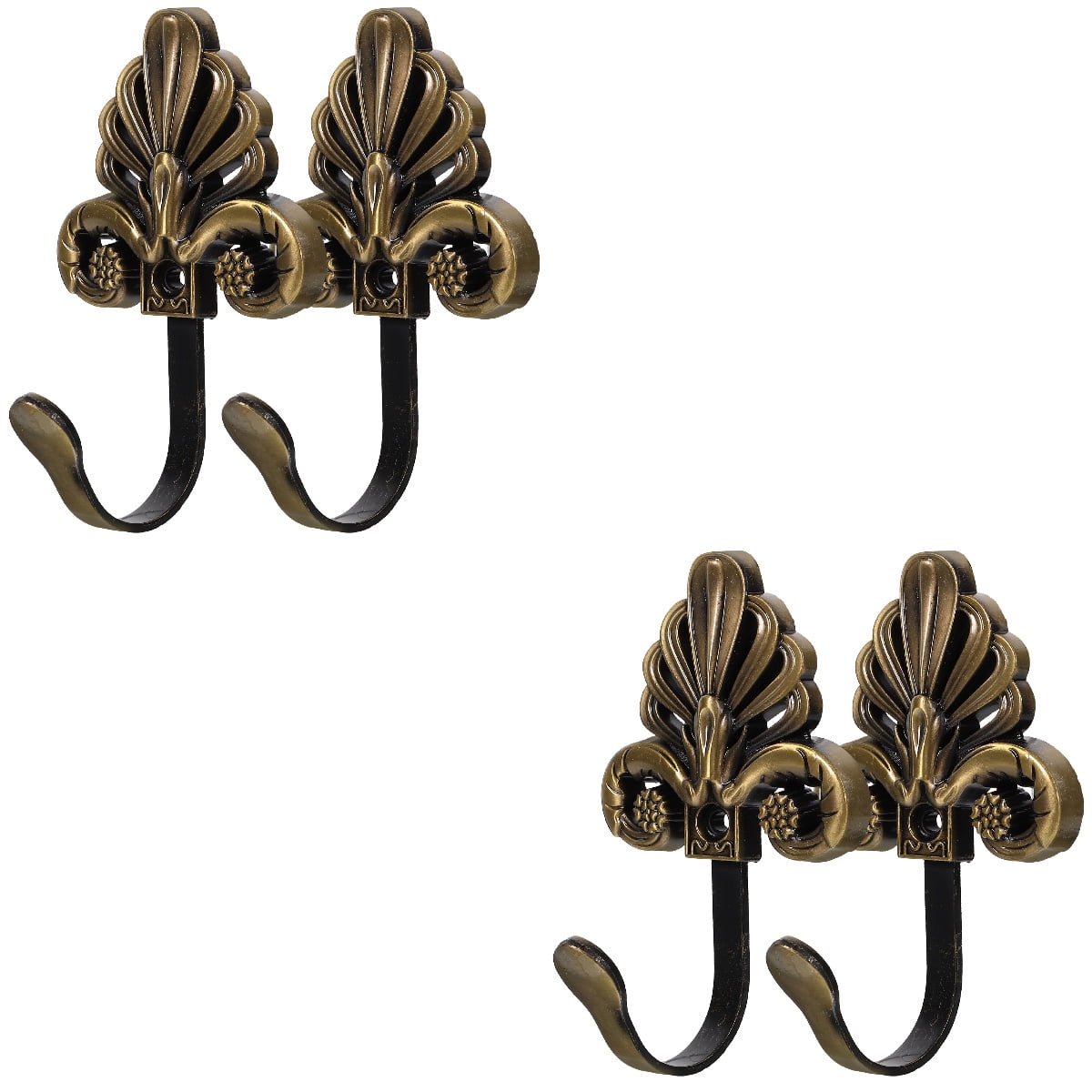 2 PCS Wall Mounted Bag Holder Rack Drapery Double Curtain Bracket ...