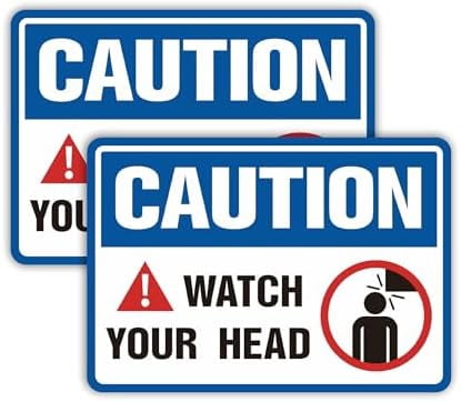 2 PCS Watch Your Head Sign Stickers, Easy Installation Self Adhesive ...