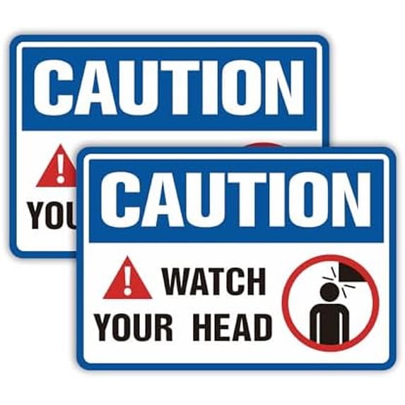 2 PCS Watch Your Head Sign Stickers, Easy Installation Self Adhesive ...