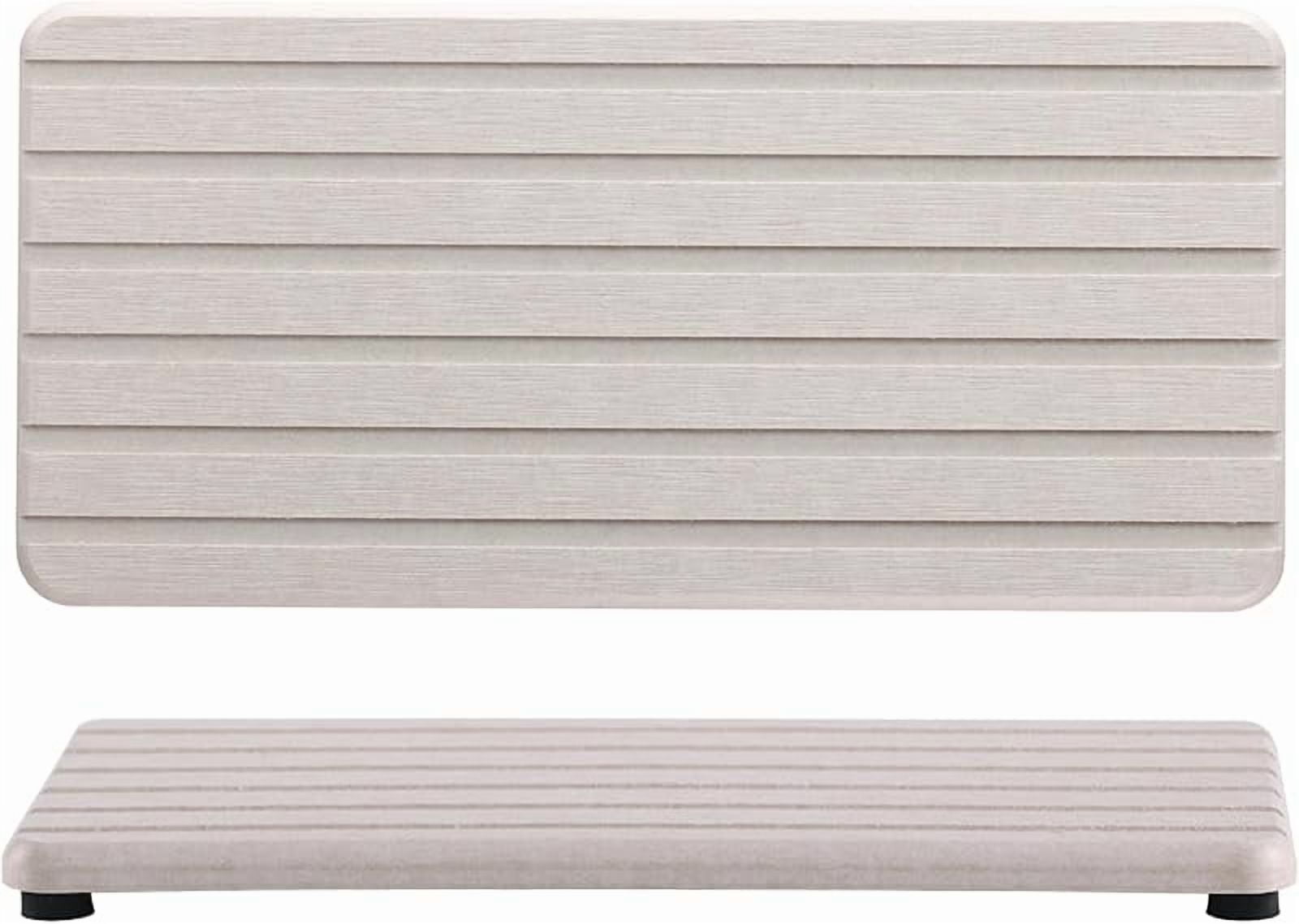 2 PCS Water Absorbent Diatomite Coasters Rectangle, Grooved Design ...