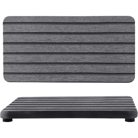 2 PCS Water Absorbent Diatomite Coasters Rectangle, Grooved Design ...