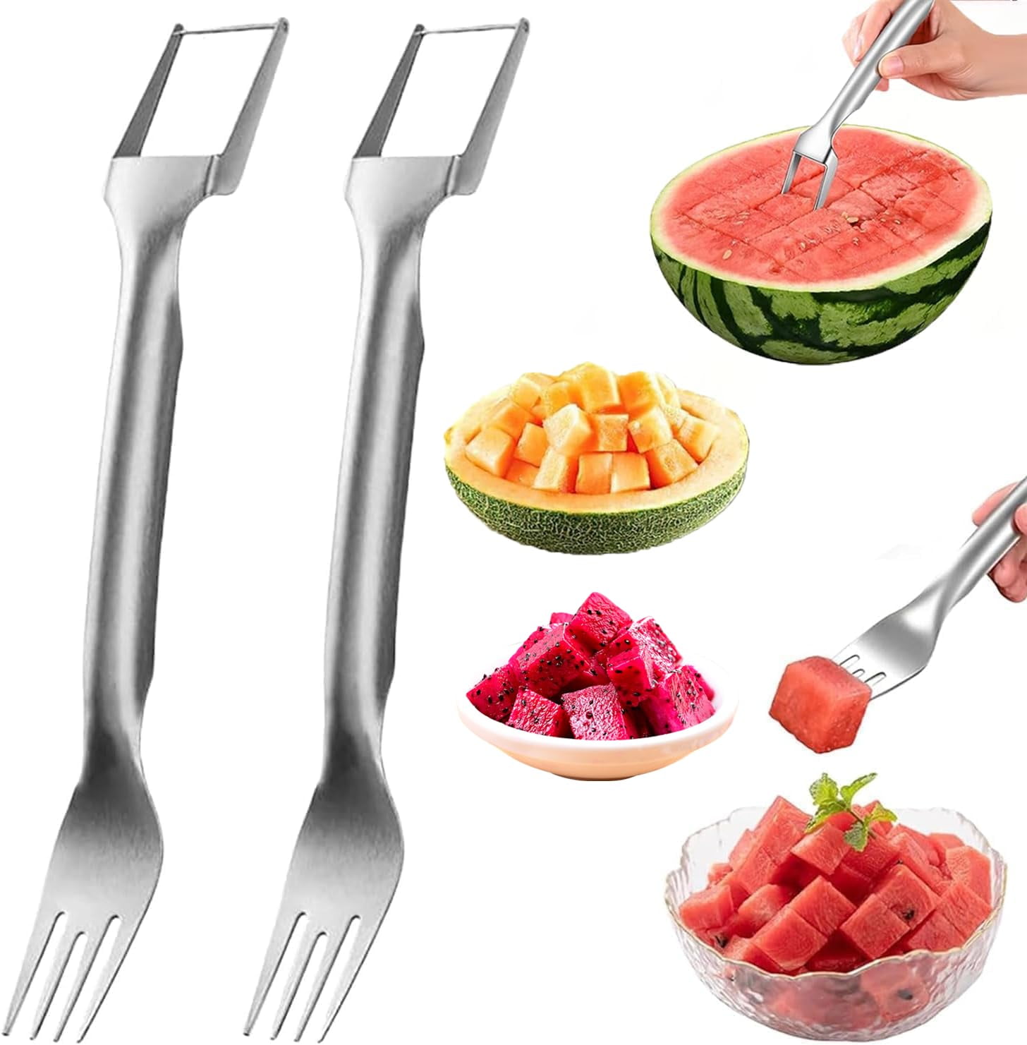 2 PCS Watermelon Cutter，2-in-1 Stainless Steel Fruit Cutter, 2025 New ...
