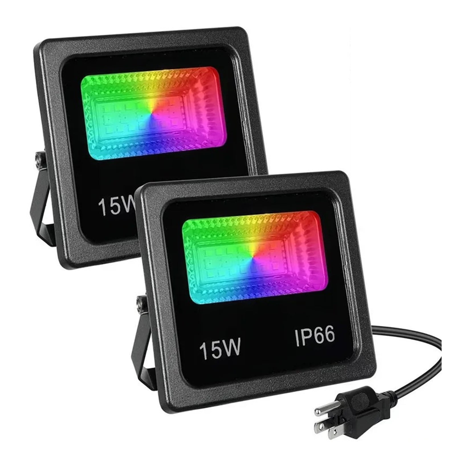2 PCS Waterproof 15W 25W Smart LED Flood Light RGB APP Control LED ...