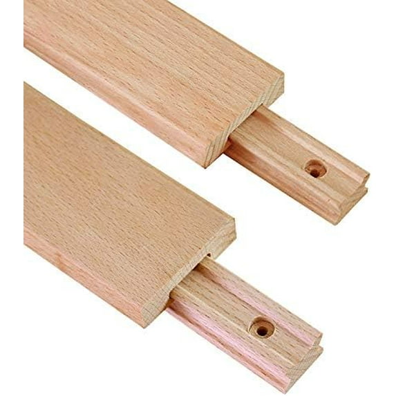 2 PCS Wax Coated 18 Inches Wood Drawer Slide, Classic Traditional Wood ...