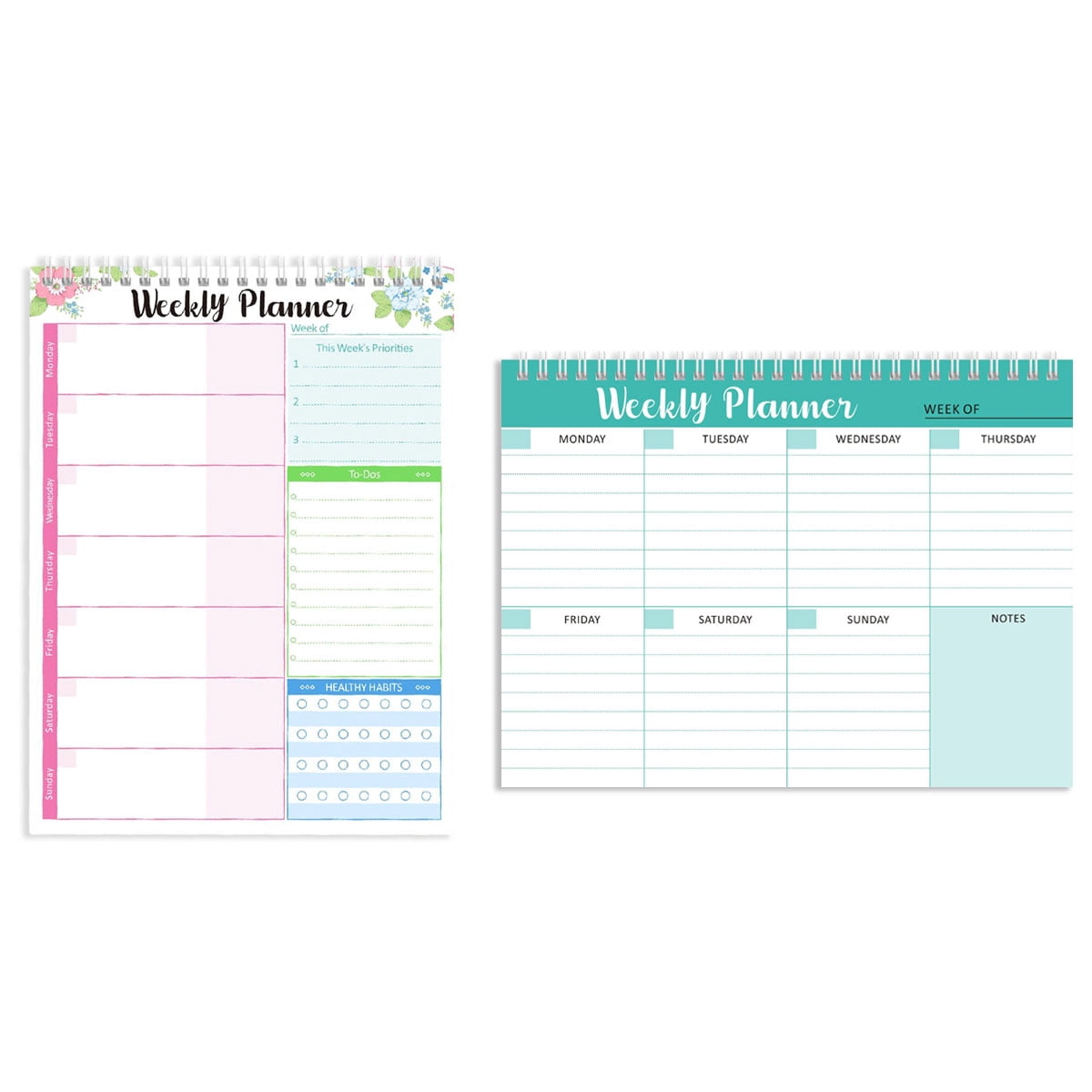 2 Pcs Weekly Planner Notepad, Planning Pad With Daily Schedule, Undated ...