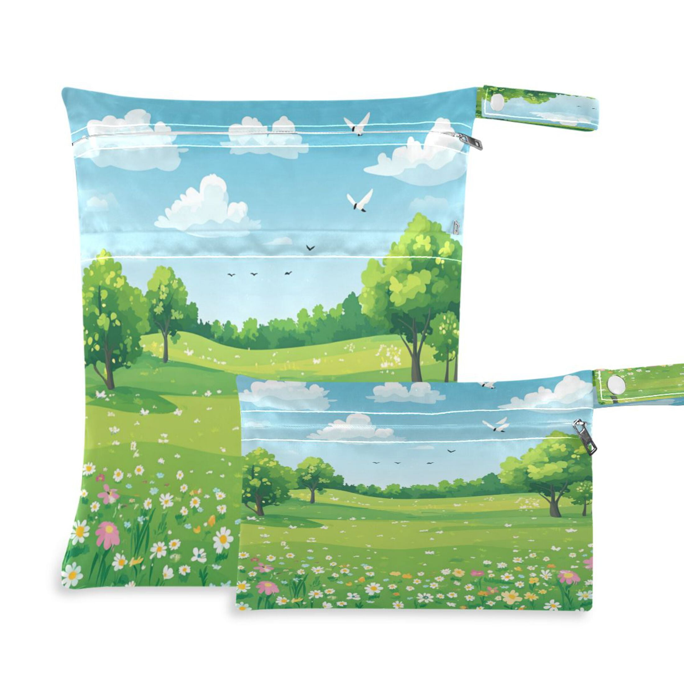 2 PCS Wet Dry Bags for Baby Cloth Diapers Reusable Waterproof Wet Bags ...