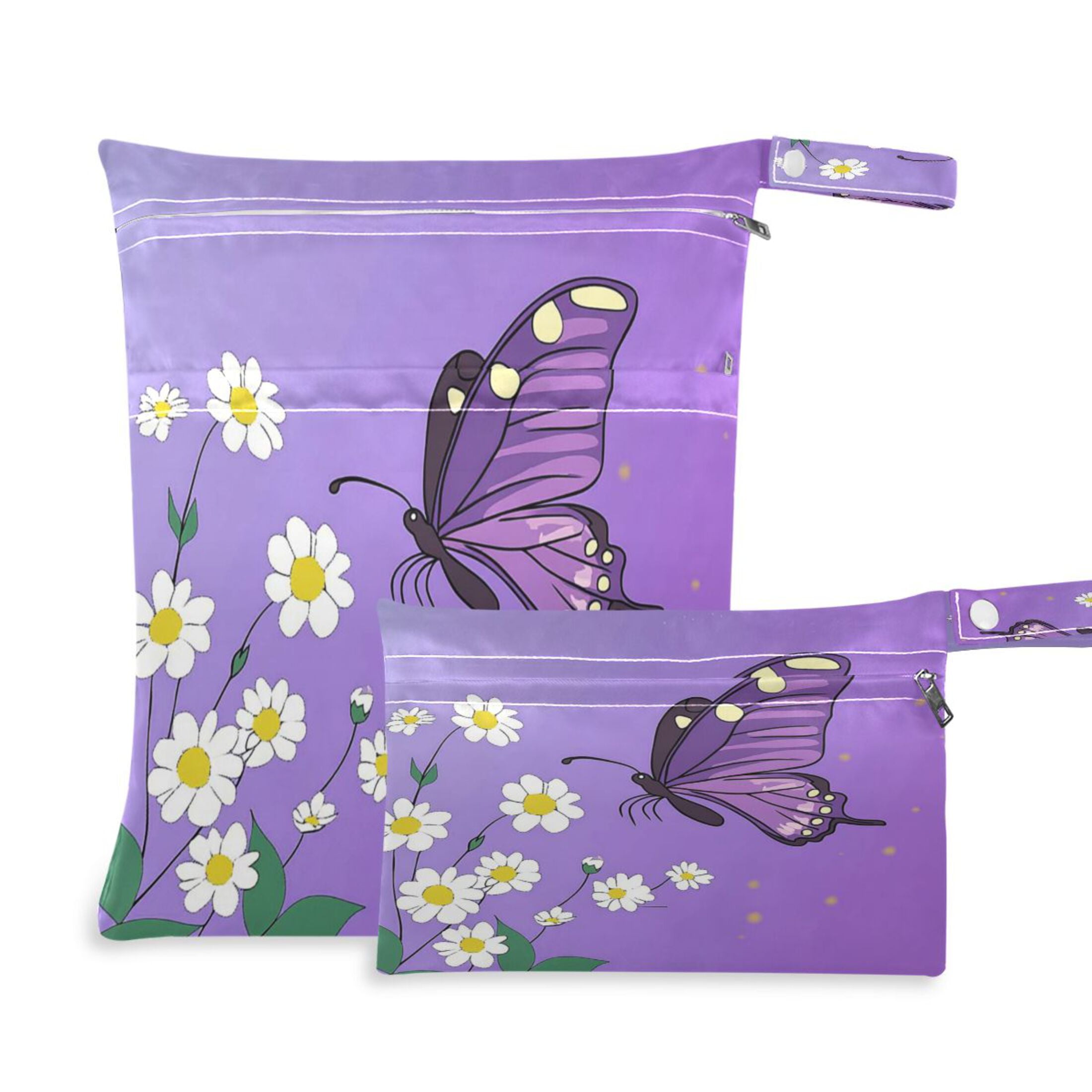 2 PCS Wet Dry Bags for Baby Cloth Diapers Reusable Waterproof Wet Bags ...