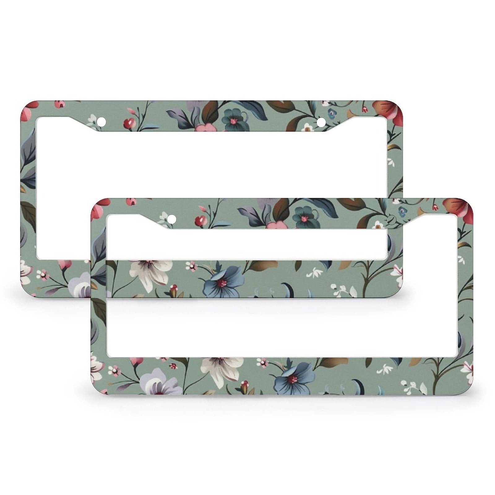 2 PCS Wildflower Sage Green License Plate Frame Herbs And Wild Flowers ...