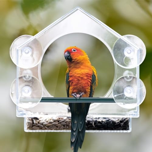 2 PCS Window Bird Feeders with Strong Suction Cups, 2025 Upgrade Clear ...