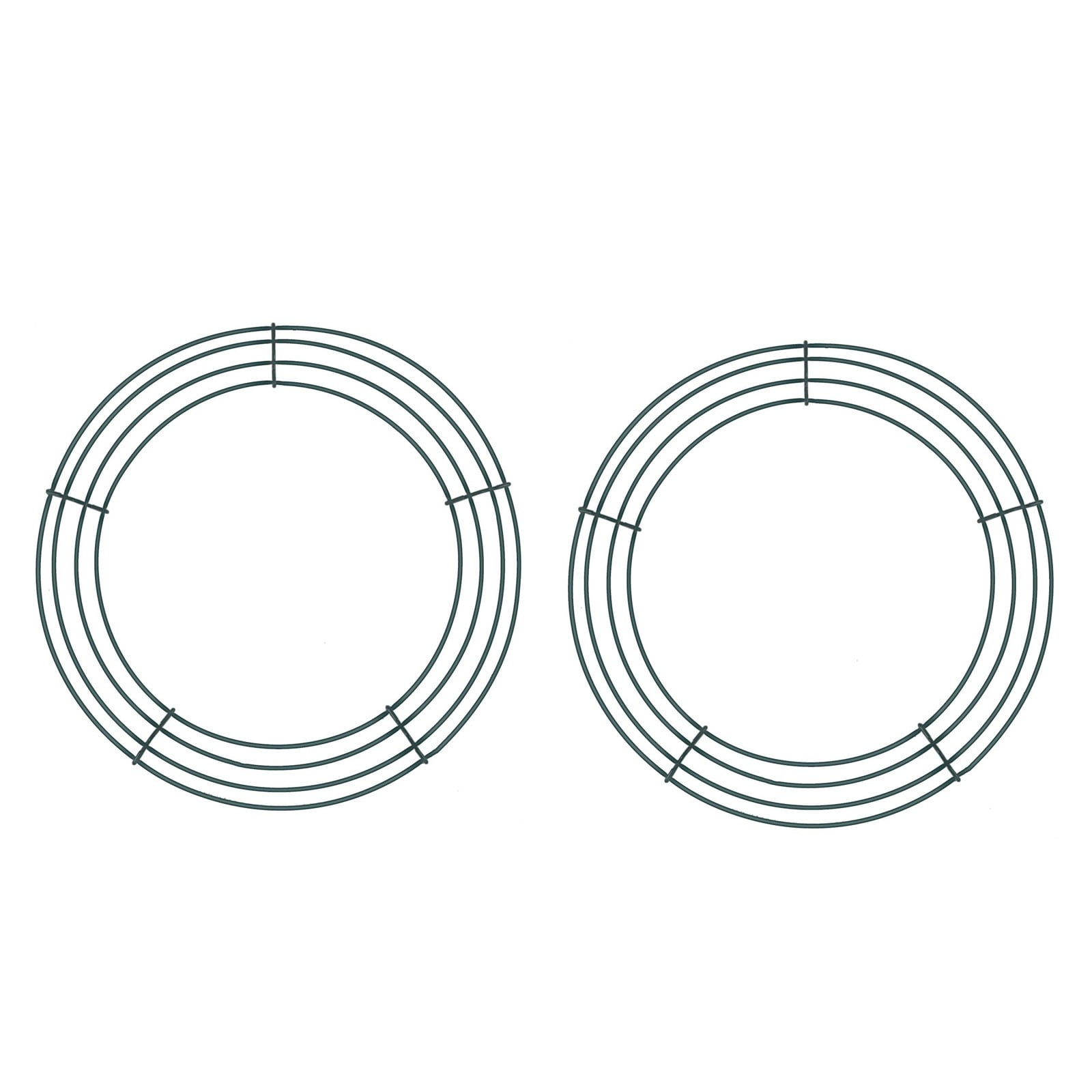 2 PCS Wire Wreath Frame Round Metal Wreath Form with Ring Design for ...