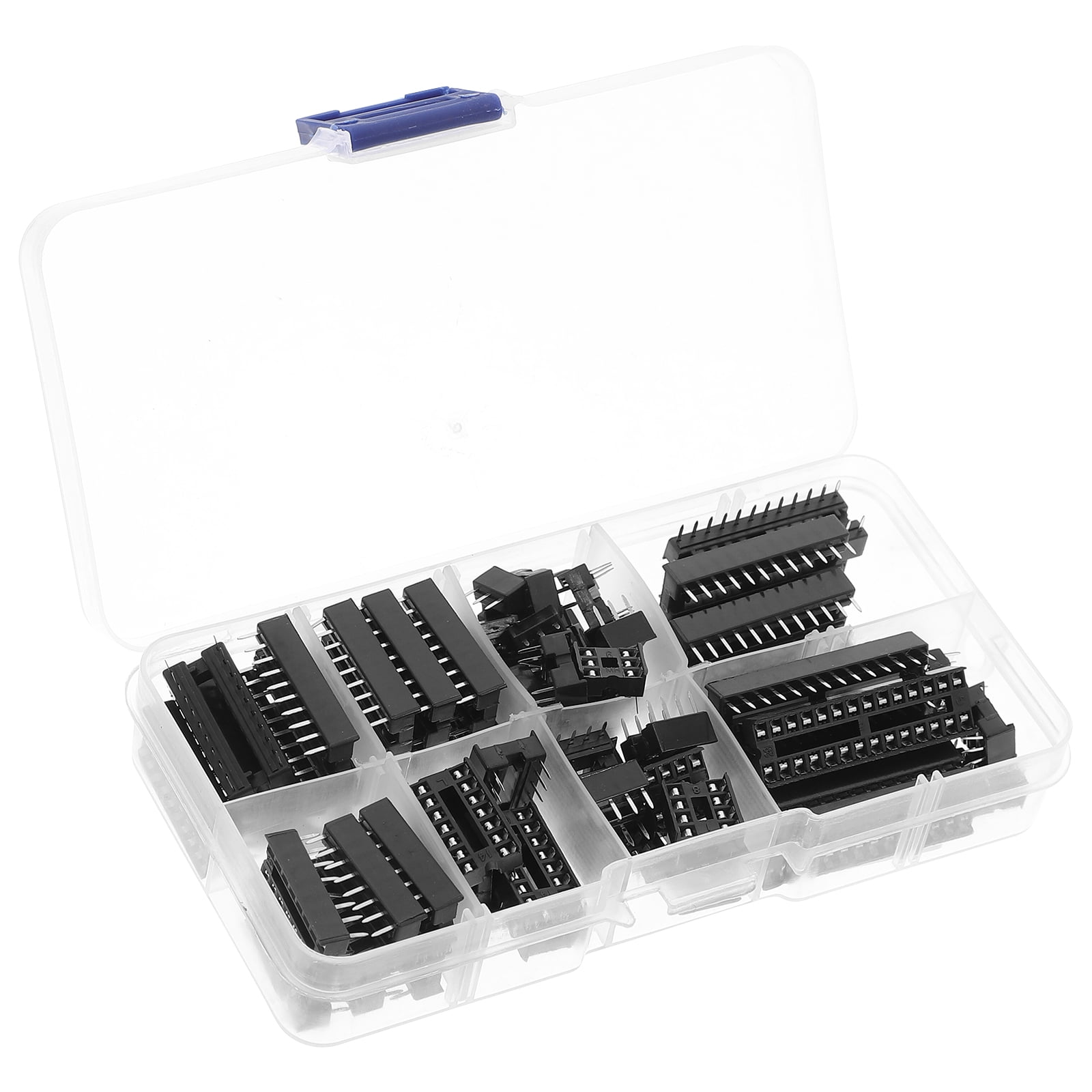 2 PCS Wiring Integrated Circuit Socket Black IC Lasting Use - Walmart.com