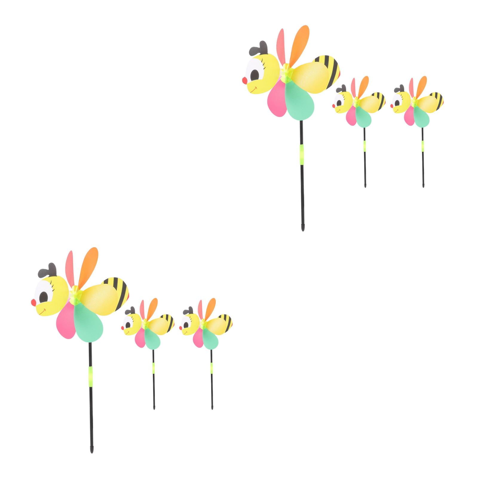 2 PCS Wok Lids Spinners Garden Wooden Stake Windmill Interactive Toy ...